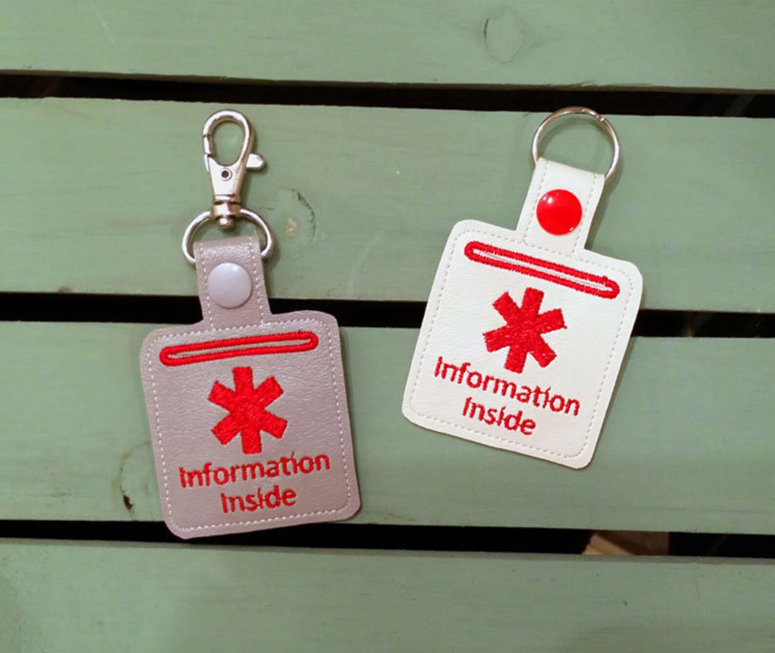 ITH Medical Alert Key Fob, Medical Alert Bag Tag, Key Fob Embroidery ...