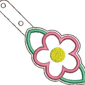 ITH Simple Flower Key Fob - Flower Bag Tag - Vinyl Key Fob With Snap ...