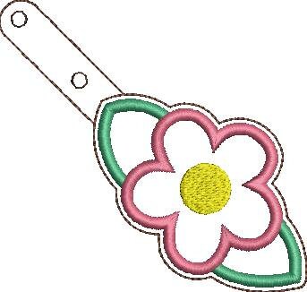 ITH Simple Flower Key Fob - Flower Bag Tag - Vinyl Key Fob With Snap ...
