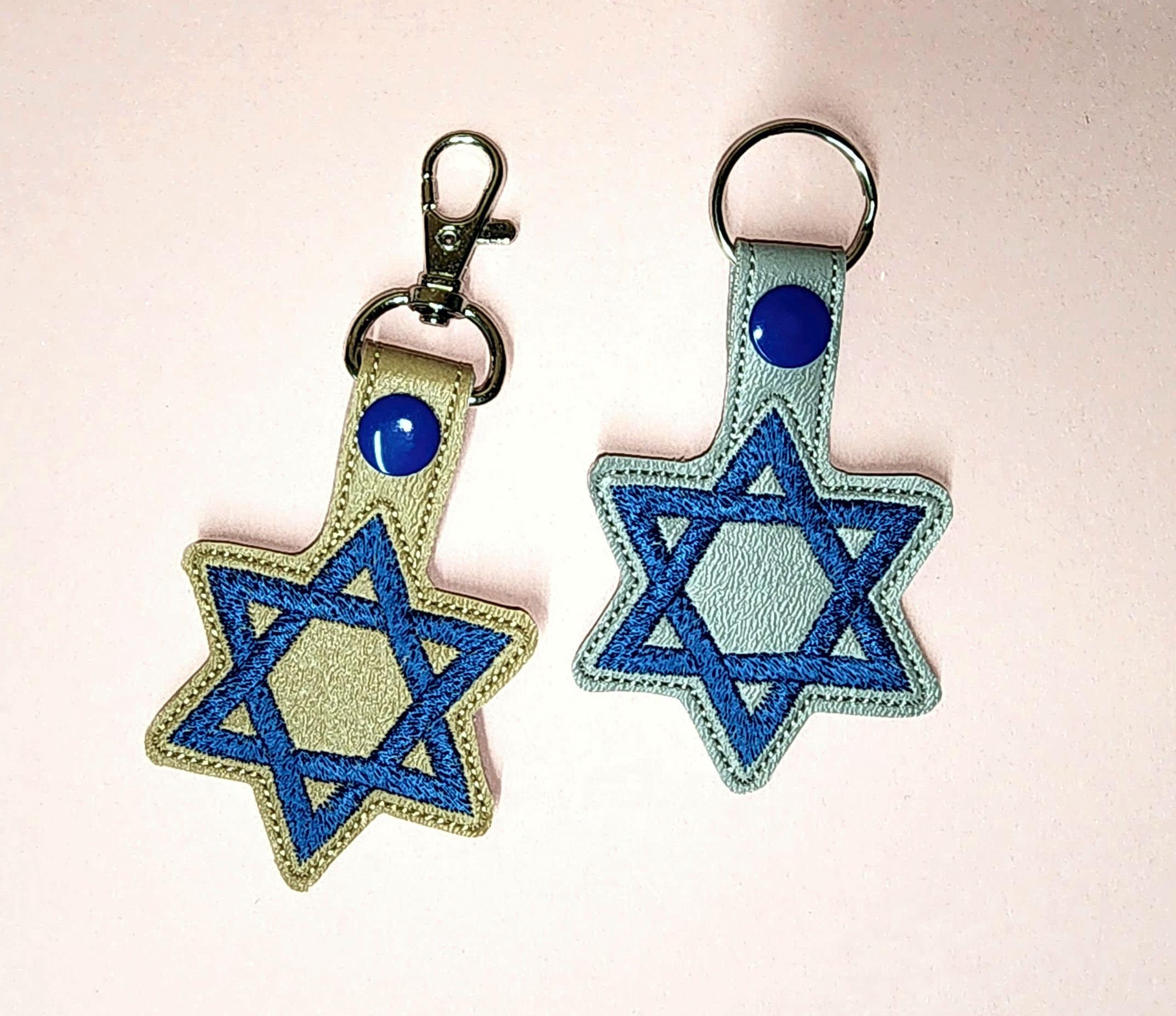 ITH Star of David Key Fob, Jewish Cross Key Fob, Religious Bag Tag ...