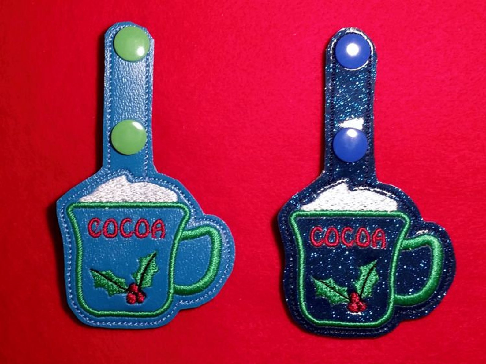 ITH Christmas Cocoa Key Fob - Christmas Bag Tag - Vinyl Key Fob With ...