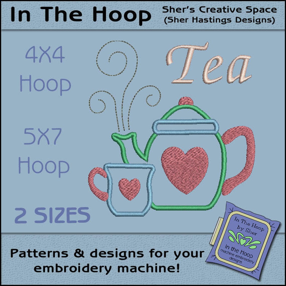 Tea Time Machine Embroidery Design, Teapot Embroidery File, Tea ...