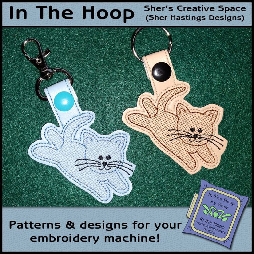 ITH Kitten Key Fob, Cat Bag Tag, Cat Key Fob, Cat Snap Tab, Cat Machine ...