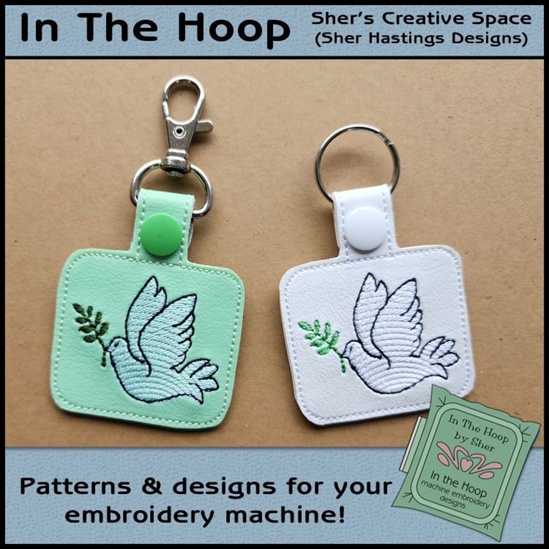 ITH Dove Key Fob, Dove Keychain, Religious Bag Tag, Christian Key Fob ...