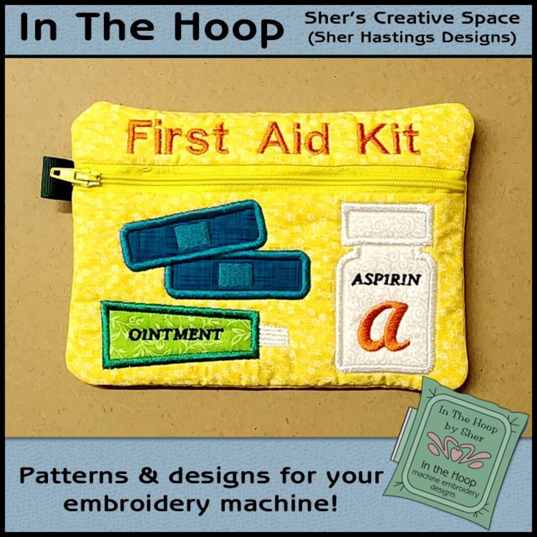 ITH First Aid Zipper Bag, Lined Zipper Bag, in the Hoop Zipper Bag ...