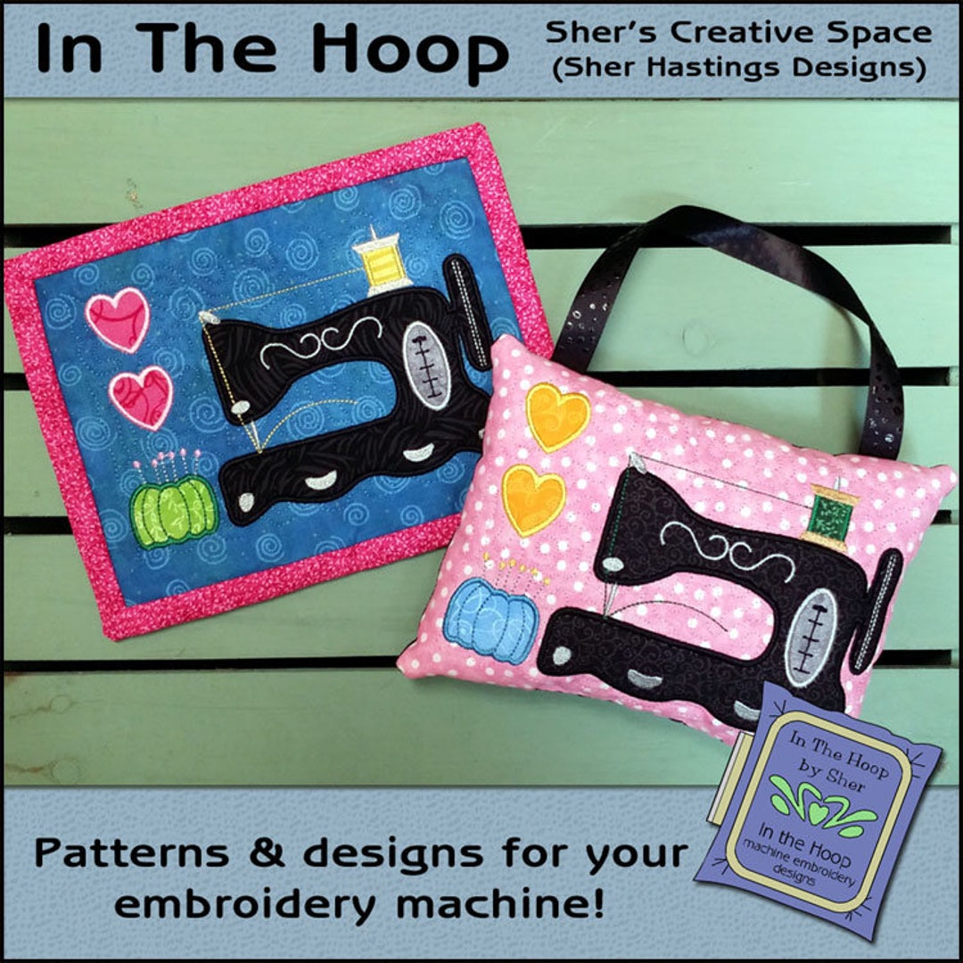 ITH Antique Sewing Machine Mug Rug, in the Hoop Vintage Sewing Machine ...