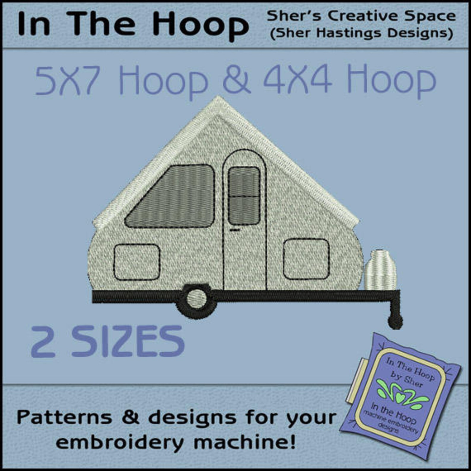A Shape Camper Machine Embroidery Design - Camping Embroidery File ...