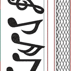 ITH Music Notes Zipper Bag, in the Hoop Zipper Bag, Music Embroidery ...