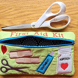 ITH First Aid Zipper Bag, in the Hoop Zipper Bag, Medical Zipper Bag ...