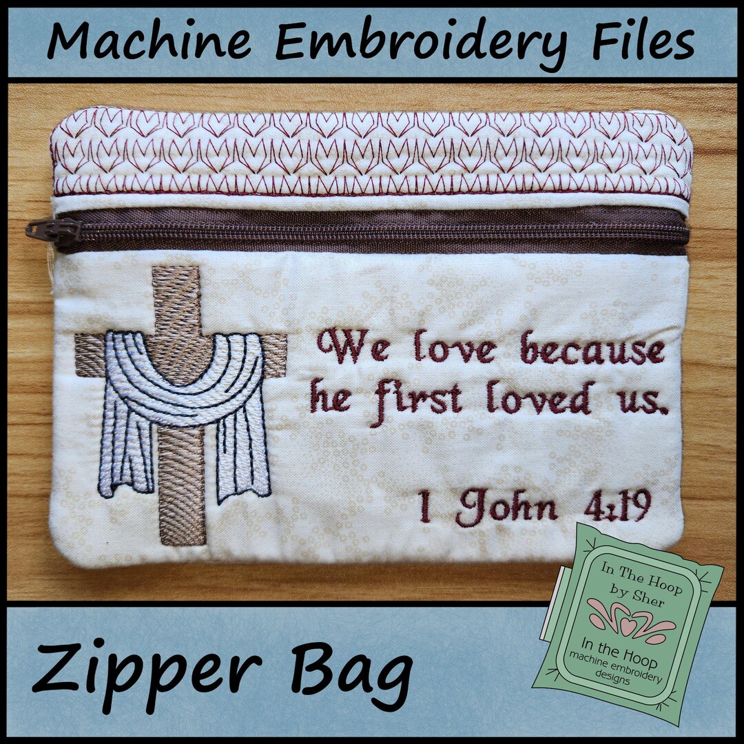 ITH Cross Bible Verse Zipper Bag, Cross Zipper Bag, Bible Zipper Bag ...