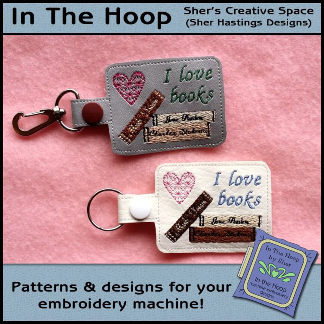 ITH I Love Books Key Fob, Books Bag Tag, Books Snap Tab, Books ...