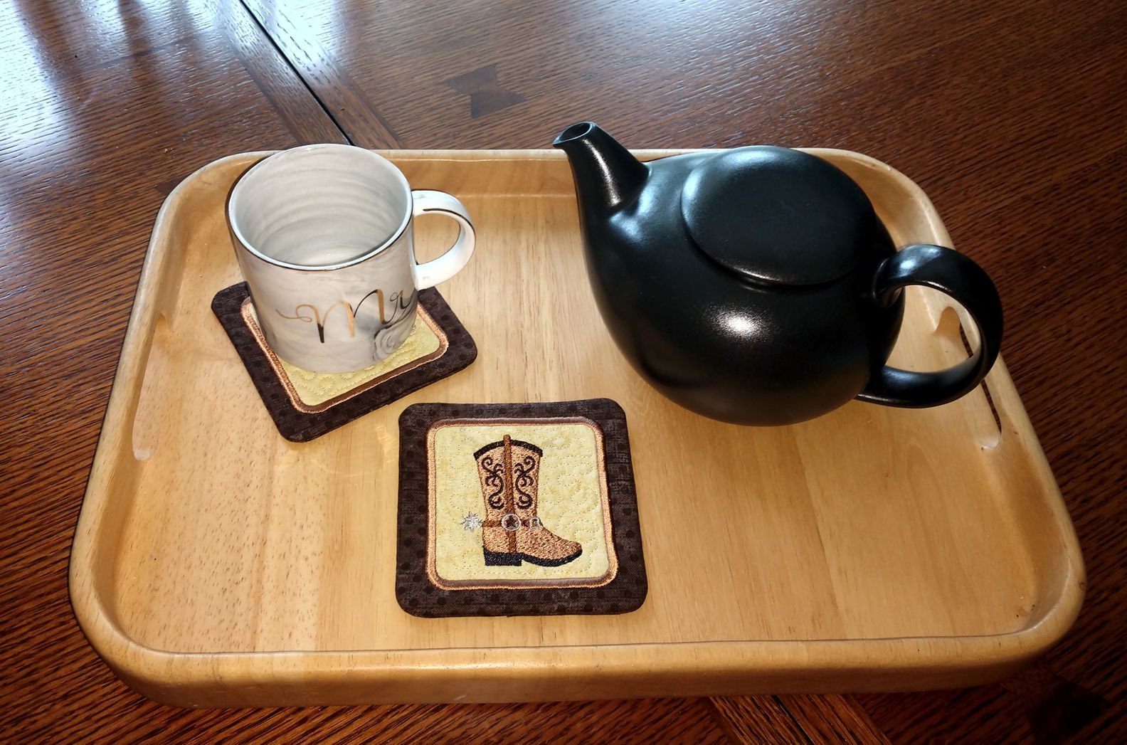 ITH Cowboy Coasters in the Hoop Coasters Cowboy Boot | Etsy