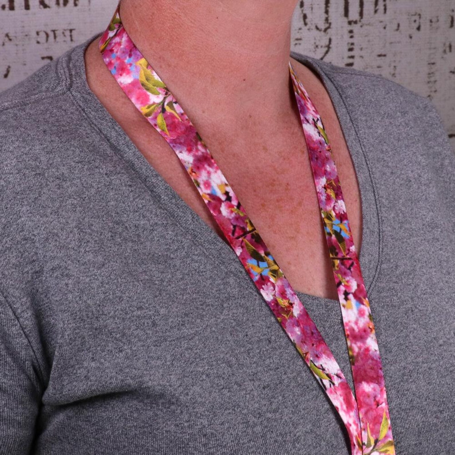 Buttonsmith Cherry Blossoms Photo Lanyard Made in USA | Etsy