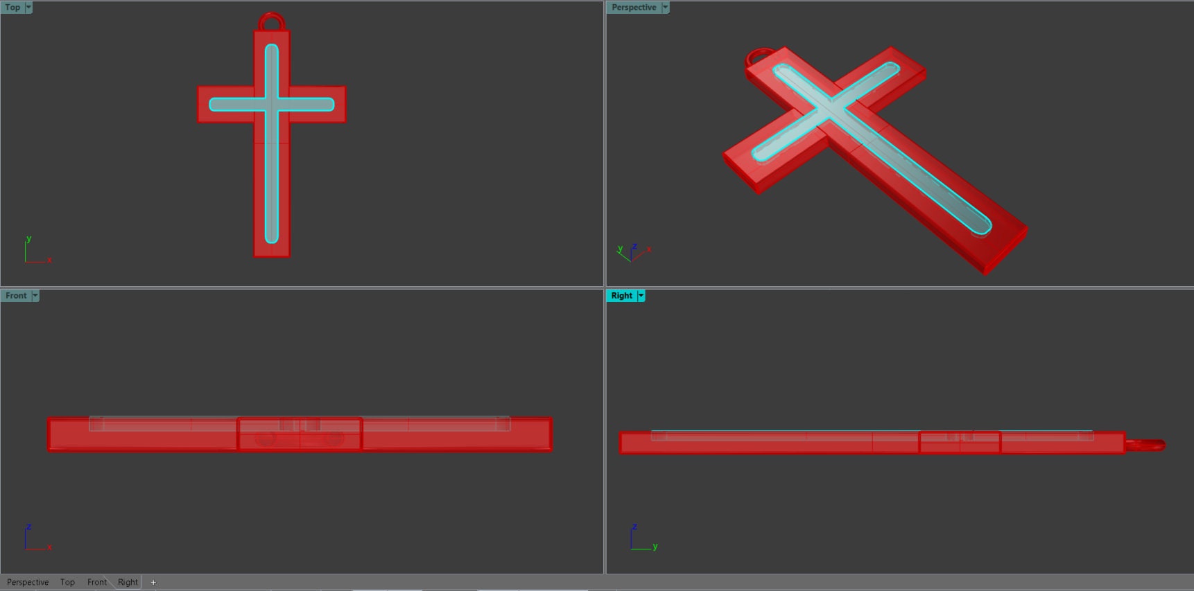 Men's Custom 14K Solid Gold Large Cross - Layered Outline With ...