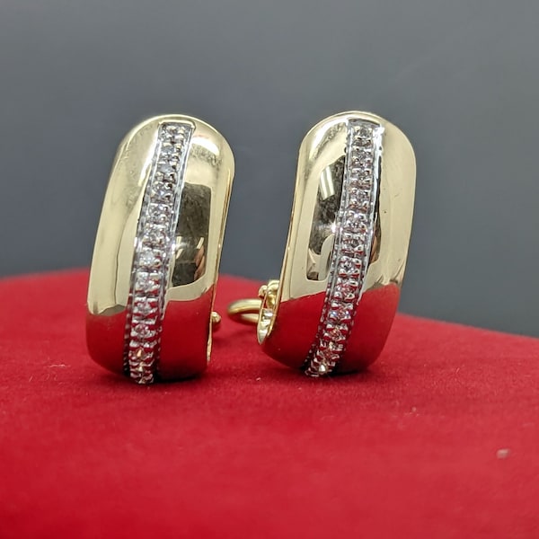 Omega Back Earrings - Etsy