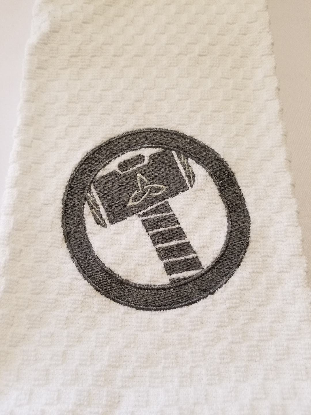 Thor's Hammer Embroidered Dish/hand Towel - Etsy