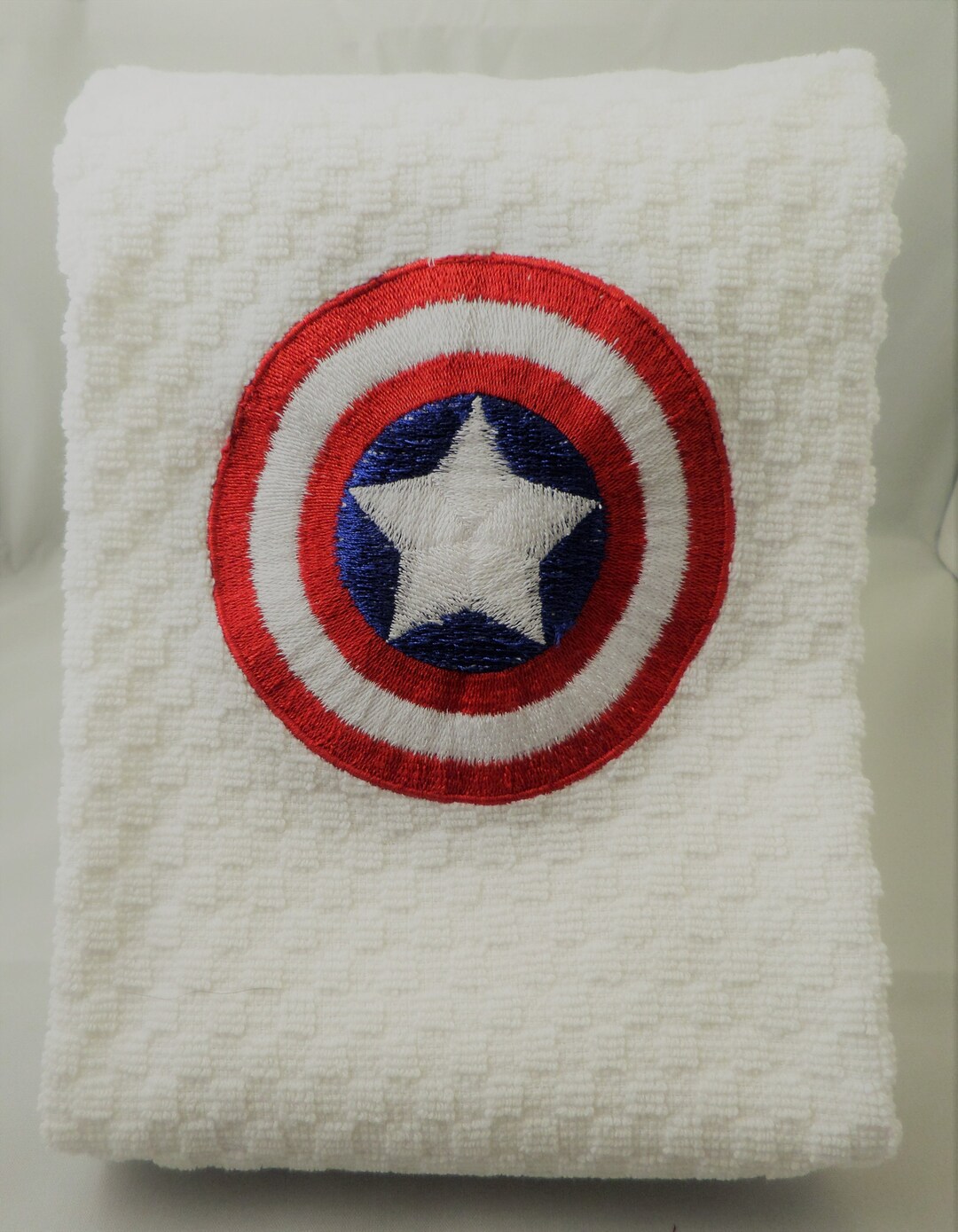 Captain America Logo Embroidered Hand Towel - Etsy