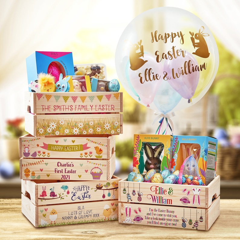 Personalised Easter Box Personalised Easter Crate Easter - Etsy UK