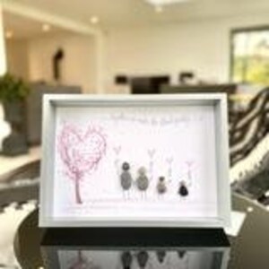 Personalised Balloon Family Tree Pebble Picture - Framed Pebble Art ...