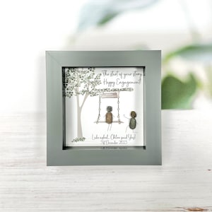 Personalised Engagement Pebble Picture - Proposal Swing - He Asked, She ...