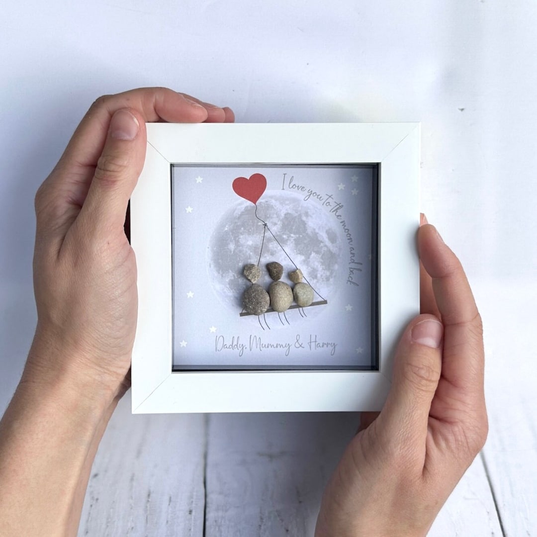 Personalised Dad I Love You to the Moon & Back Pebble Picture - Fathers ...
