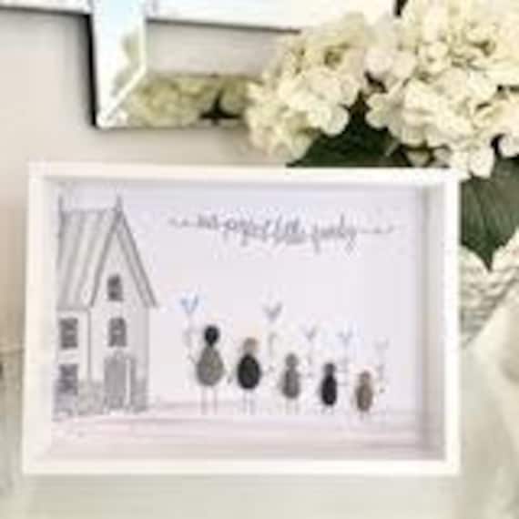 Personalised Balloon Family Tree Pebble Picture Framed | Etsy