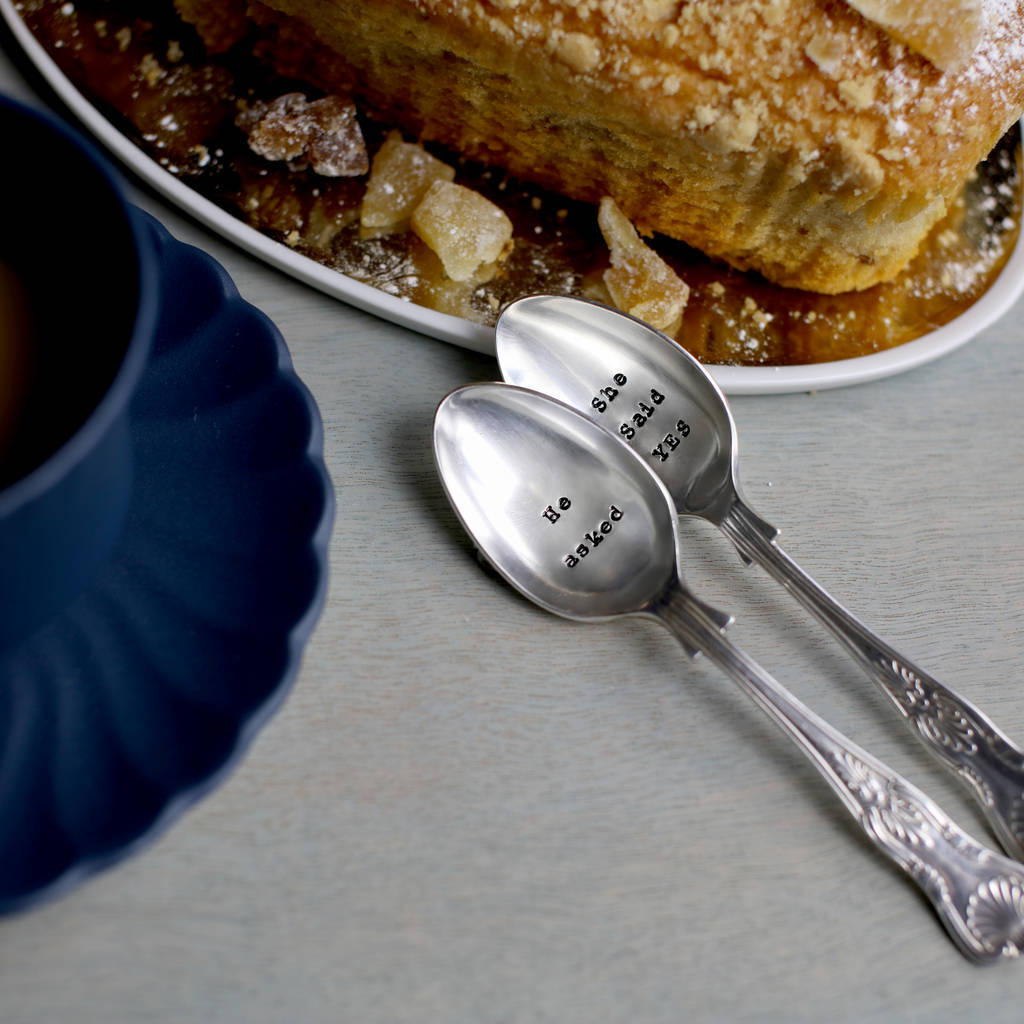 Personalised Silver Plated Vintage Tea Spoon Set - Etsy UK