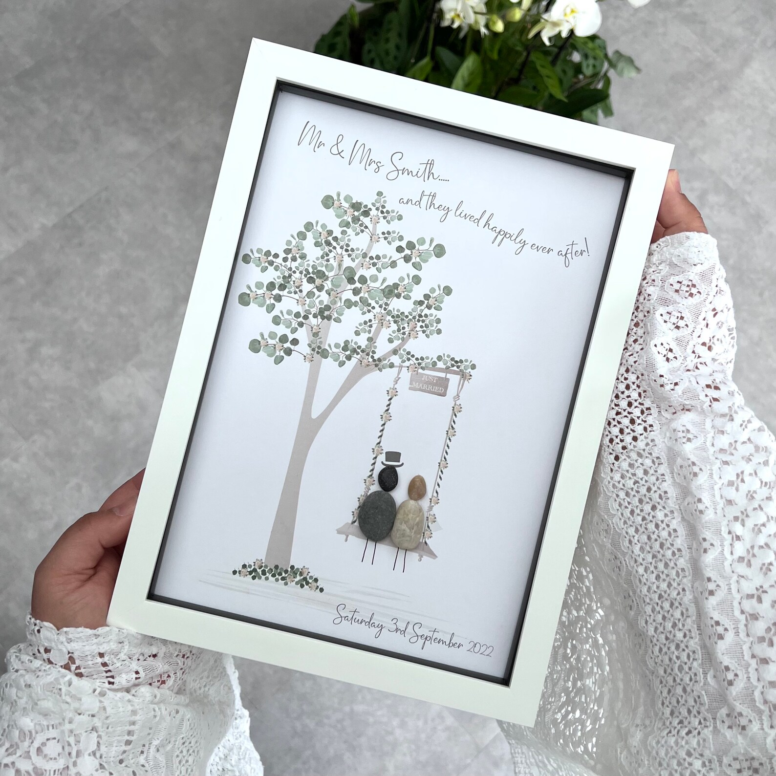 Personalised Wedding Swing Pebble Picture Pebble Art Wedding - Etsy