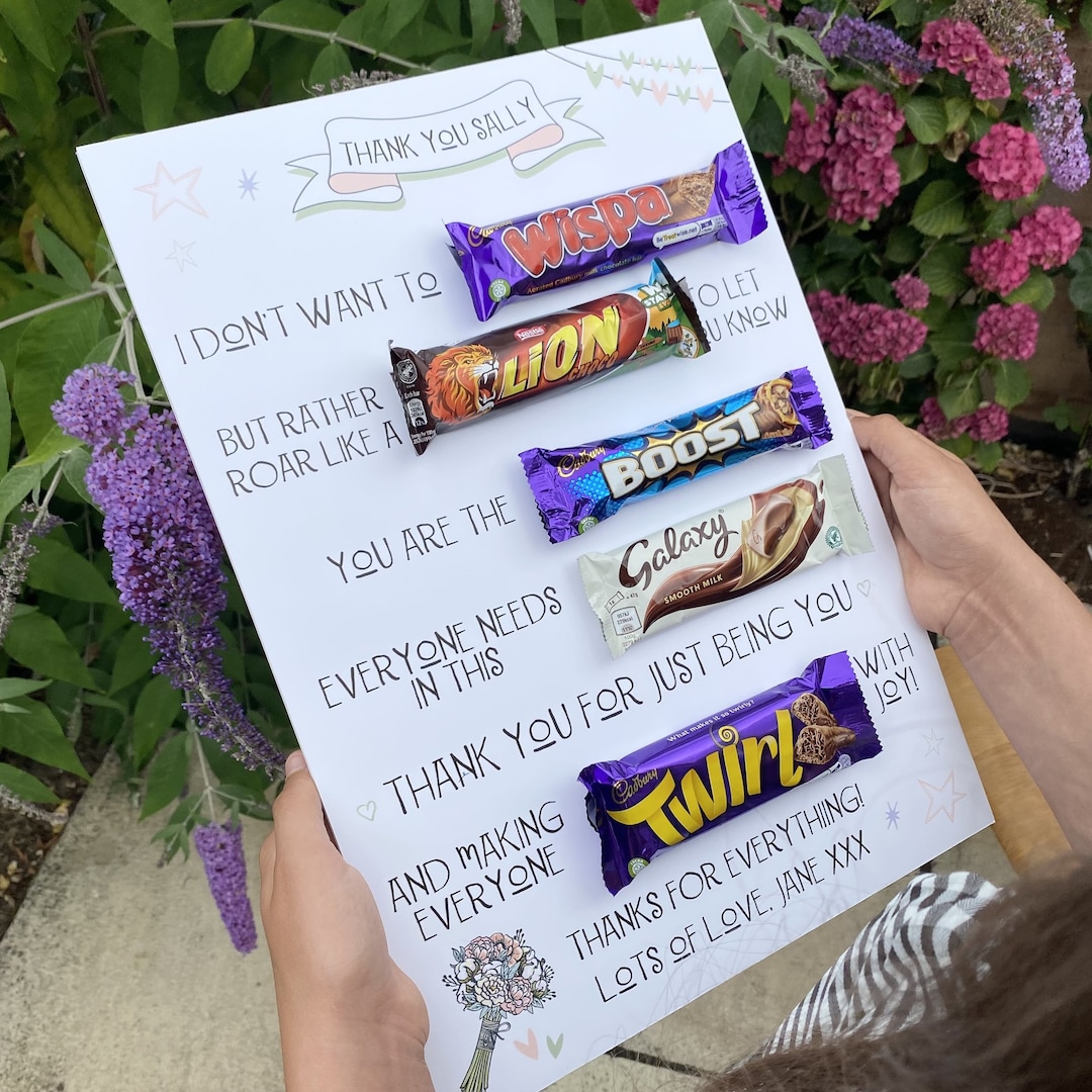 Personalised Thank You Chocolate Board Chocolate Board Thank You Gifts ...