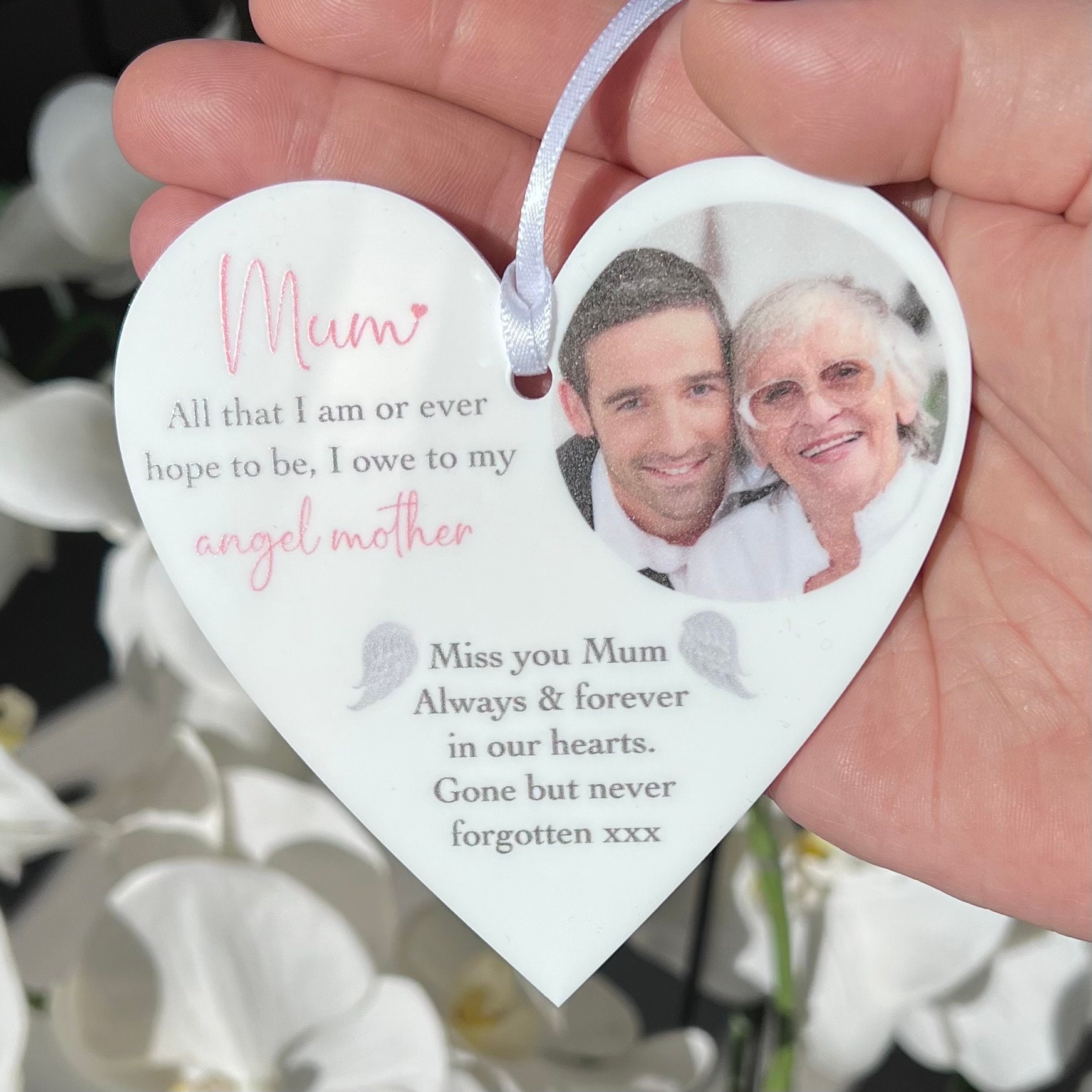In Loving Memory Mum Memorial Hanging Heart Remembrance Gift - Etsy ...