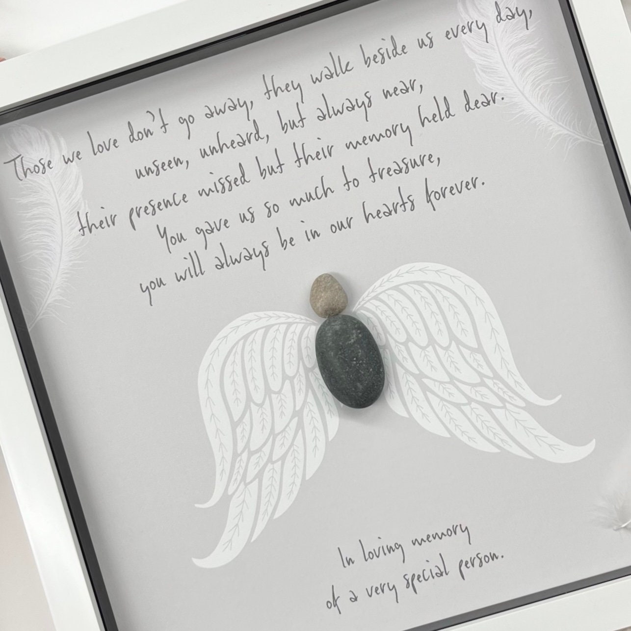 Personalised Memorial Pebble Picture Guardian Angel Pebble - Etsy UK