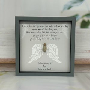 Personalised Memorial Pebble Picture - Guardian Angel Pebble Art ...