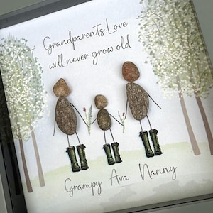 Personalised Grandparents Pebble Picture - Nanny & Grampy Pebble ...