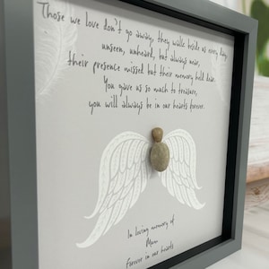 Personalised Memorial Pebble Picture - Guardian Angel Pebble Art ...