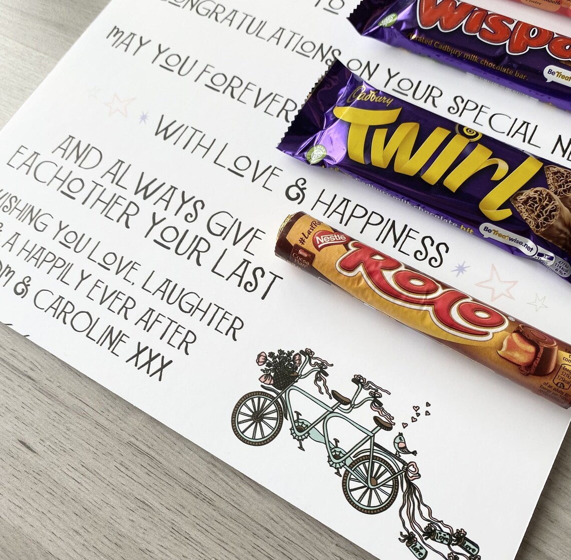 Personalised Engagement Him and Her Chocolate Board - Etsy