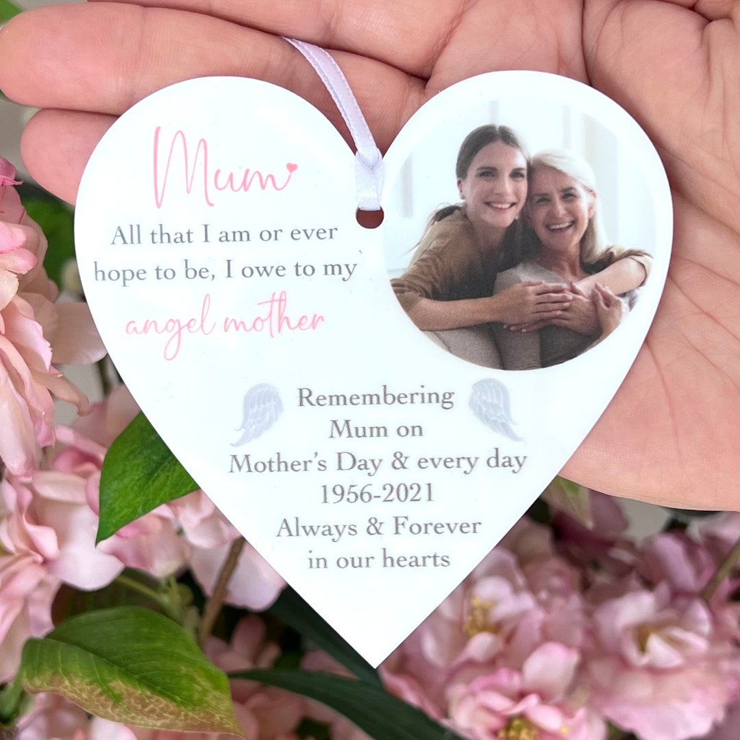 In Loving Memory Mum Memorial Hanging Heart - Remembrance Gift - Grave ...