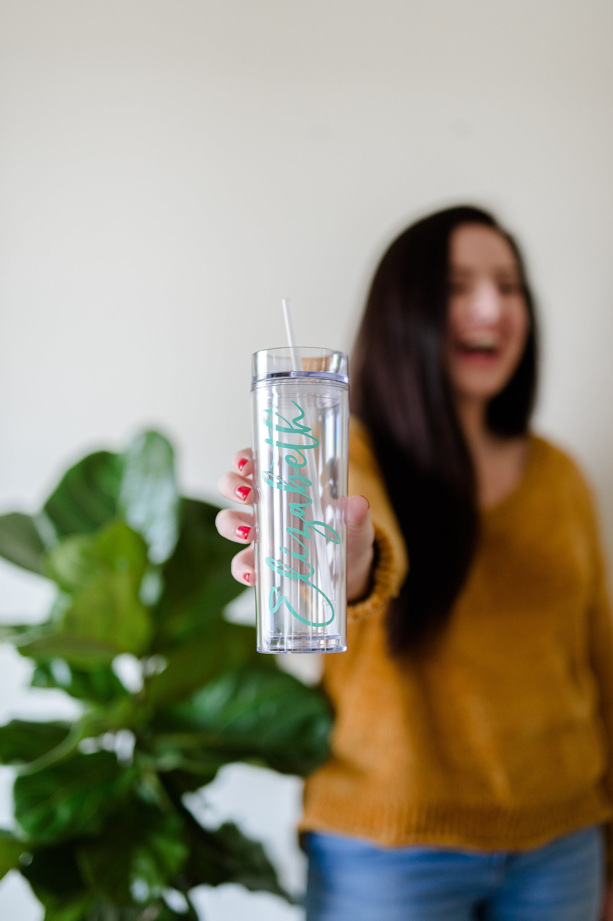 Cute Personalized Clear Tumbler | Custom Tumbler With Lid and Straw ...