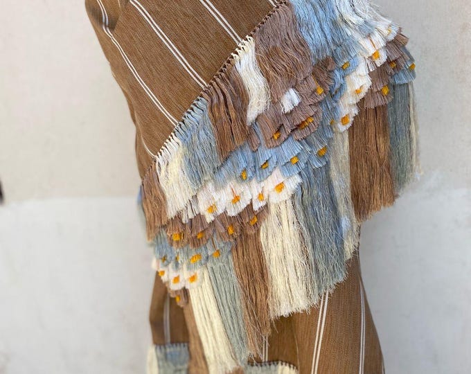 Purepecha Silk Fringe Rebozo From Michoacán With Pattern Fringe - Etsy