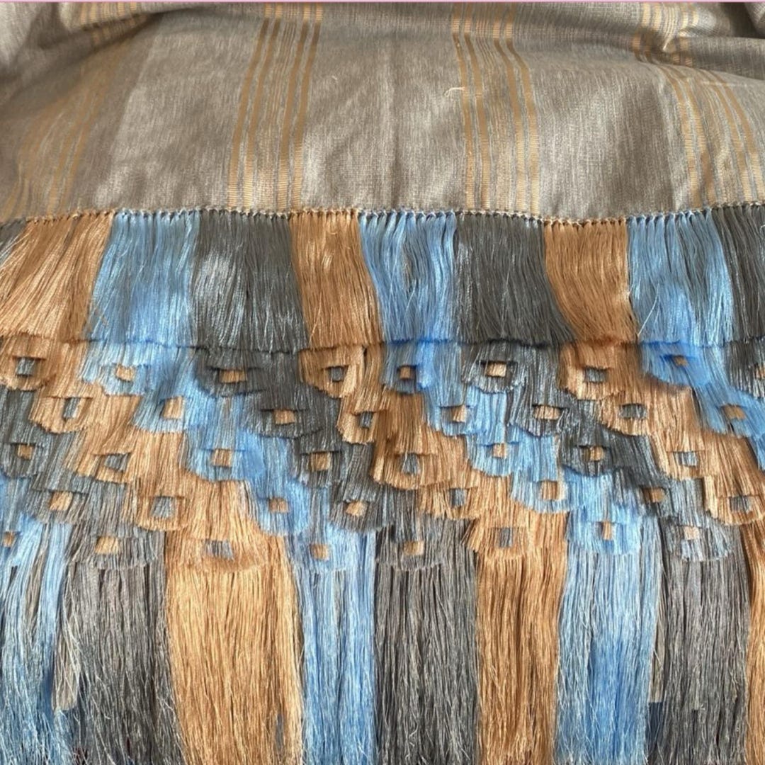 Purepecha Silk Fringe Rebozo From Michoacán With Pattern Fringe - Etsy