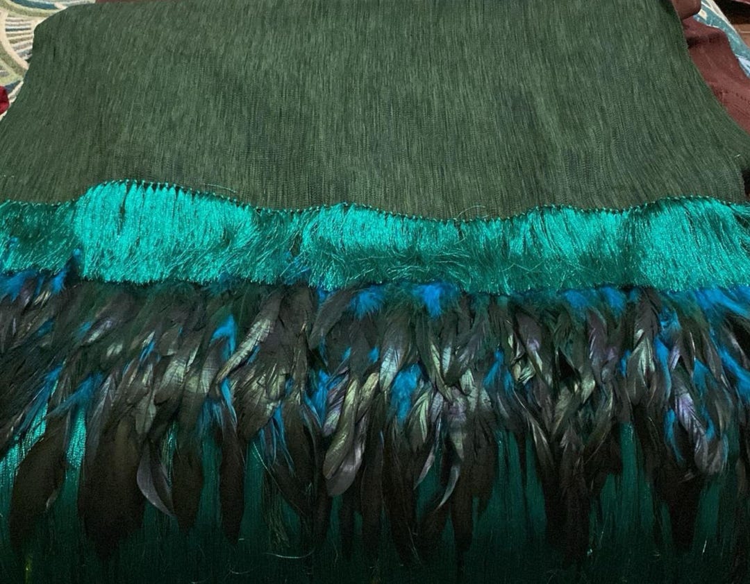 Green Purepecha Silk Fringe Rebozo From Michoacán With Fringe and ...
