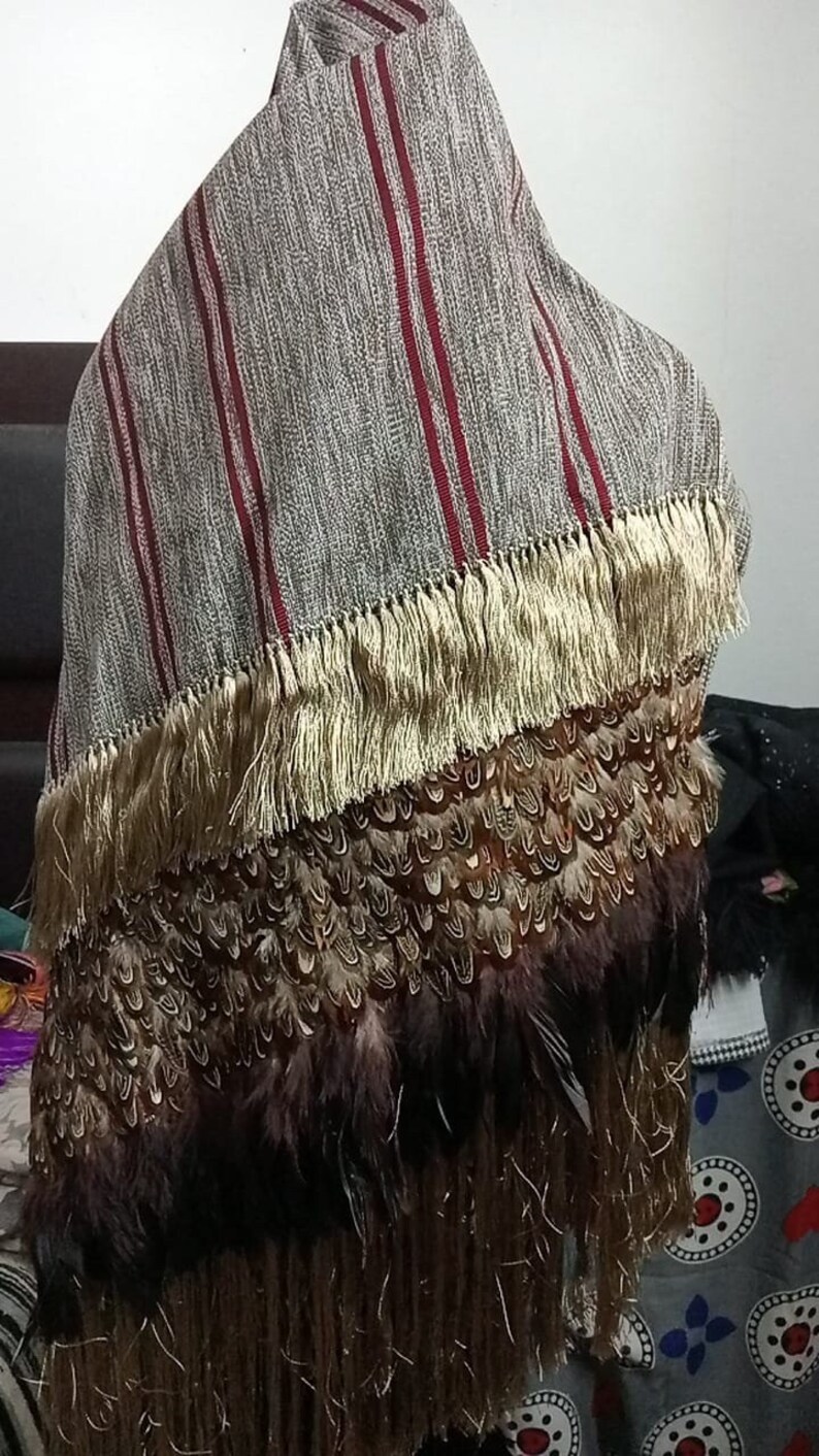Purepecha Silk Fringe Rebozo From Michoacán With Fringe and Feathers - Etsy