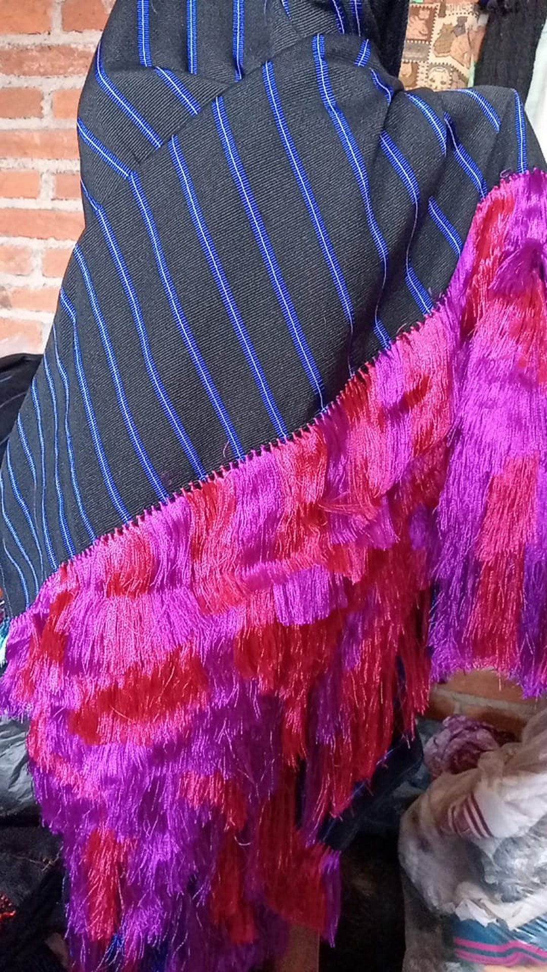 Purepecha Silk Fringe Rebozo From Michoacán With Fringe, Rebozo From ...