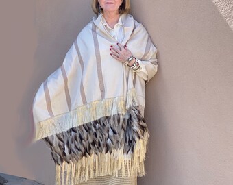 Purepecha Silk Fringe Rebozo From Michoacán With Pattern Fringe - Etsy