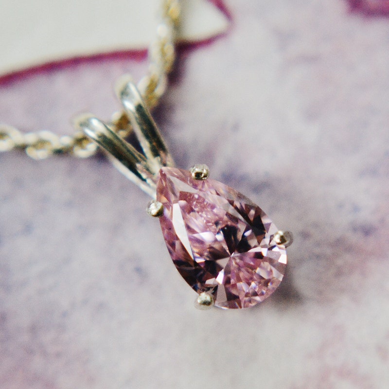 Pink Diamond Pendant - Etsy