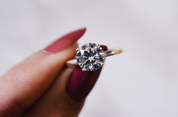 2 Carat 8mm Classic Round Brilliant Cut Diamond Simulant - Etsy