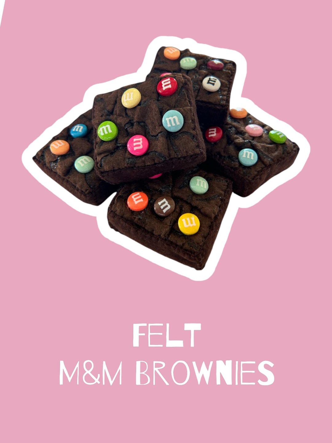Felt M&M Brownies | Felt Brownies | Play Bakery | Felt Food | Pretend ...