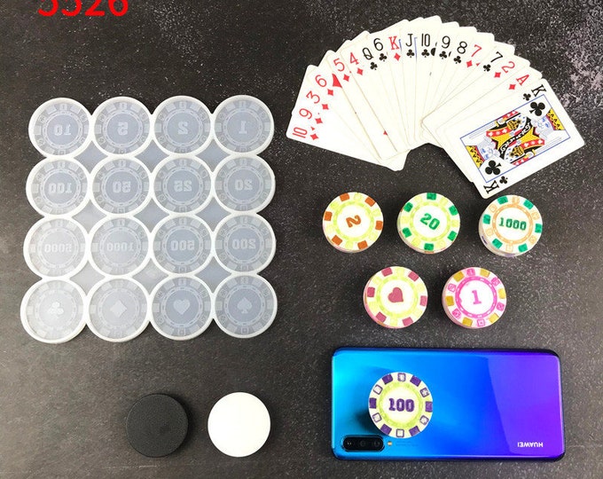 Casinos Chip Poker Chips Cookie Mold Epoxy Resin Mold Phone Gripe Mold ...