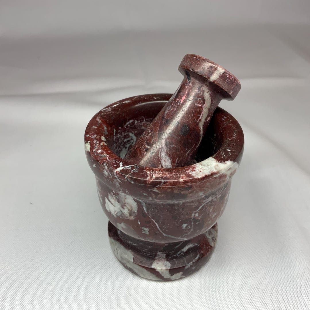 Mortar & Pestle: Natural Red and White Zebra Jasper Polished Stone to ...