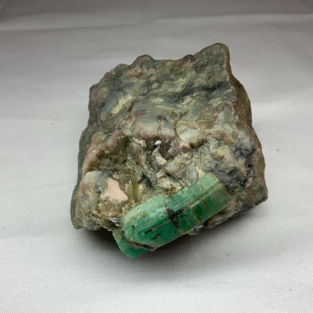EMERALD: Large Natural Specimen Bright Green Crystals in Matrix 1 Lb 5 ...