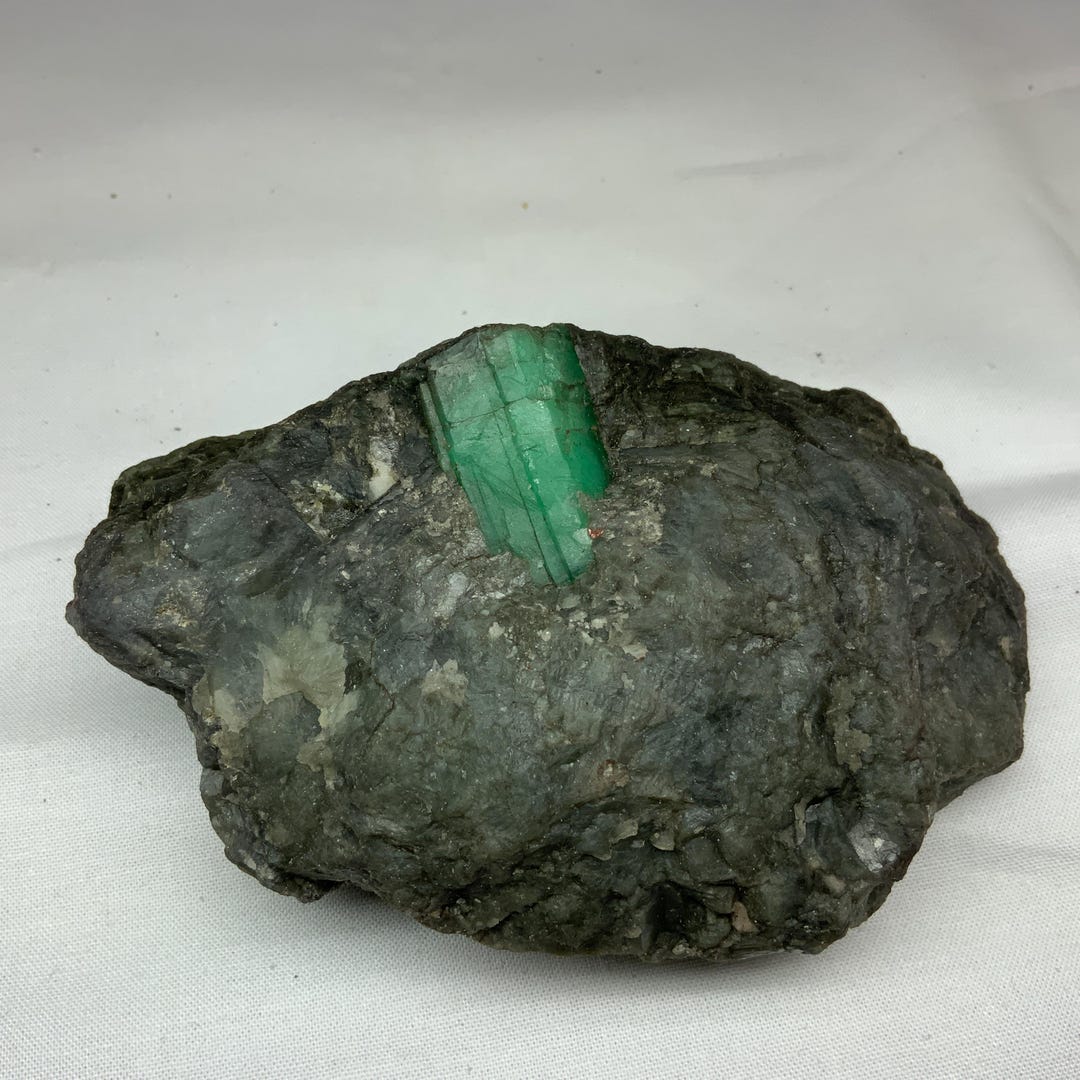 EMERALD: Large Natural Specimen Bright Green Crystals in Matrix 1 Lb 1 ...